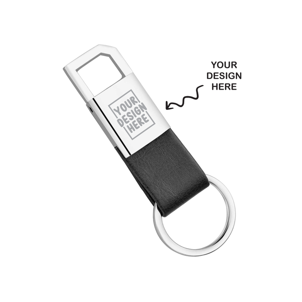 Personalized Engraved Black Metal Keychain | Corporate & Promotional ...